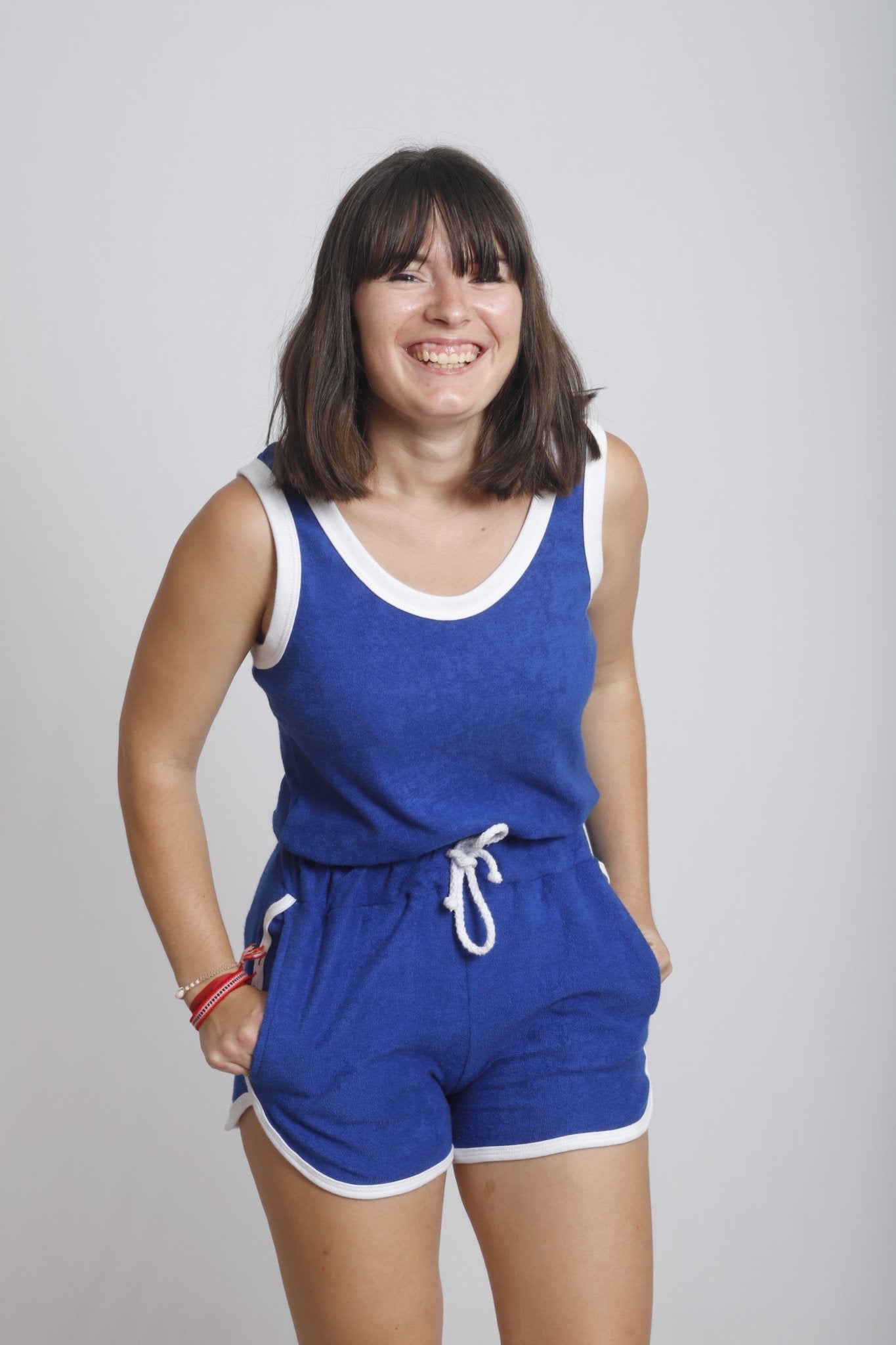 Short Adulto Atoalhado Azul